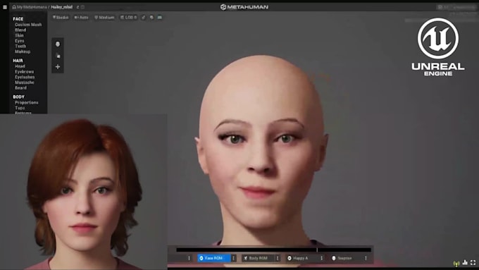 Create custom 3d metahuman model, 3d human character, realistic 3d human avatar by Oparaku ...