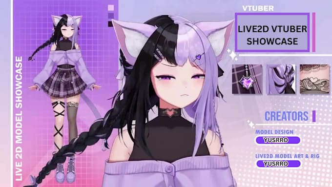 Design and rig pro live2d model, 2d vtuber design, live2d rigging, vtube studio by Yusrrohy | Fiverr