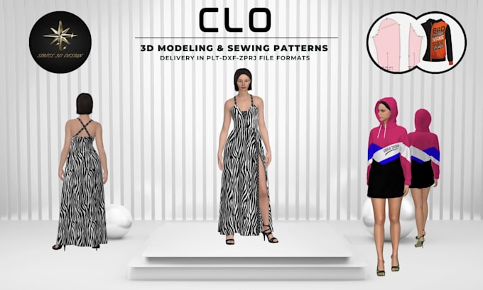 Do for you 3d design on clo3d and pattern on stylecad by Siriuscreation ...