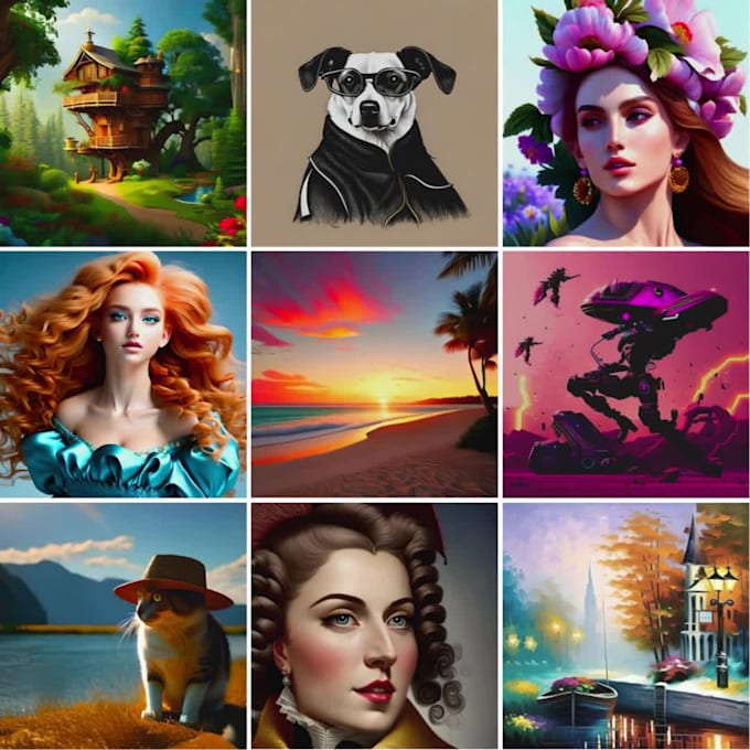 Create art illustrations with ai generated art by Voiceoverhero | Fiverr