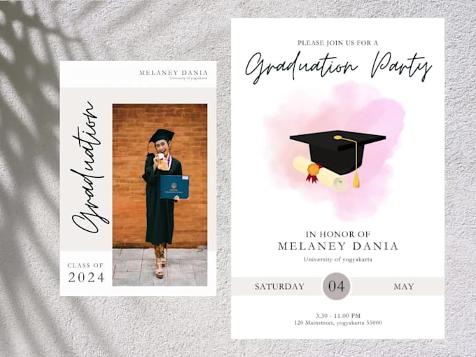 Design modern graduation party invitation and announcement card by ...