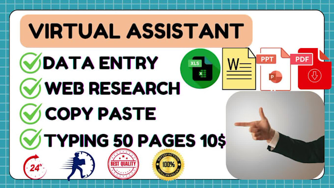Do accurate typing job, data entry work, copy paste, excel, word, pdf conversion by ...