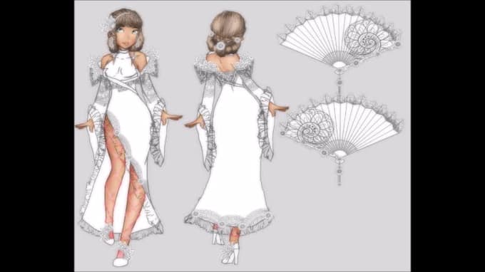 Draw a character illustration, front and back only by Rococorabbit | Fiverr