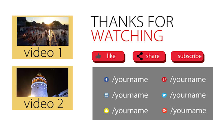 Create youtube subscribe outro video by Hakankomurcu | Fiverr