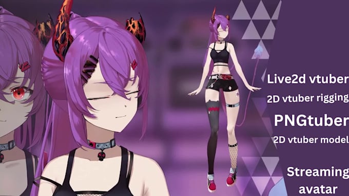 Draw and design live2d vtuber model, 2d vtuber model, 2d vtuber rigging by Manfians | Fiverr