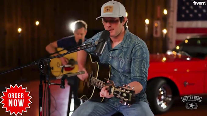 Perform american country music song with acoustic guitar folk singer ...