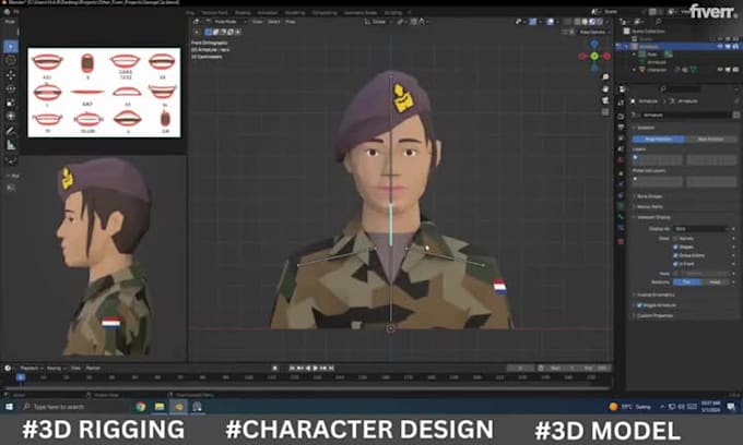 Rig 3d character in maya and blender unity, unreal or vtuber by Goldexpert7 | Fiverr