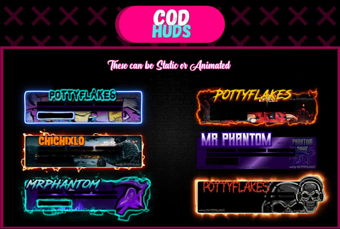 Design animated and static cod warzone health bars by Pottyflakes | Fiverr