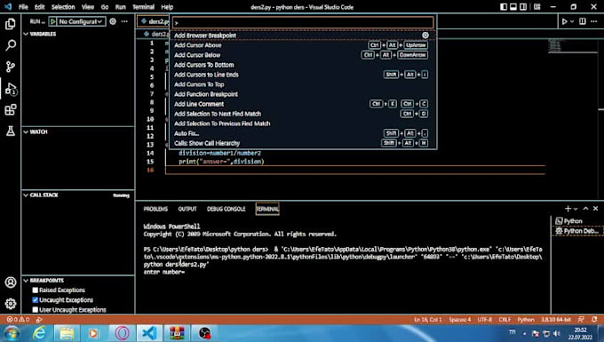 Python programming language learning lesson by Efetatolu | Fiverr
