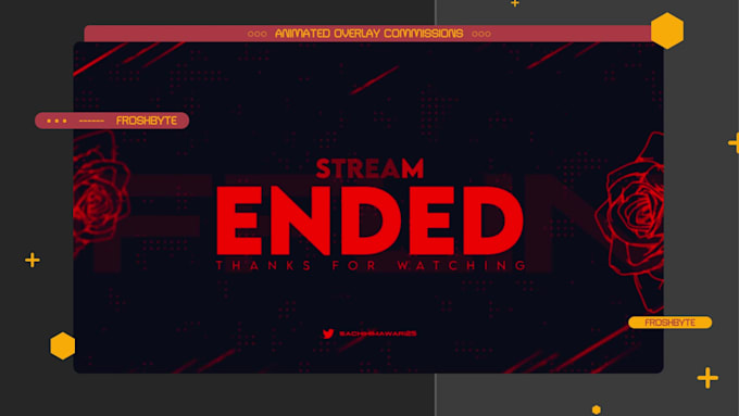Create looping animation overlay starting soon, brb, stream end, just ...