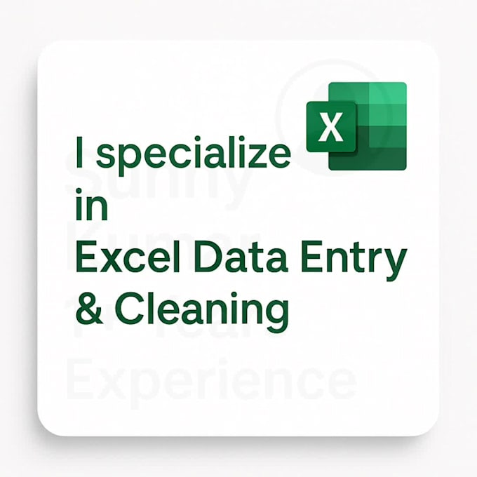 Provide error free excel data entry by Excelbysunny | Fiverr