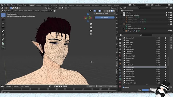 Fix rig ,weight paint,physics,expresses, arkit52,blendshshape,body rig ...
