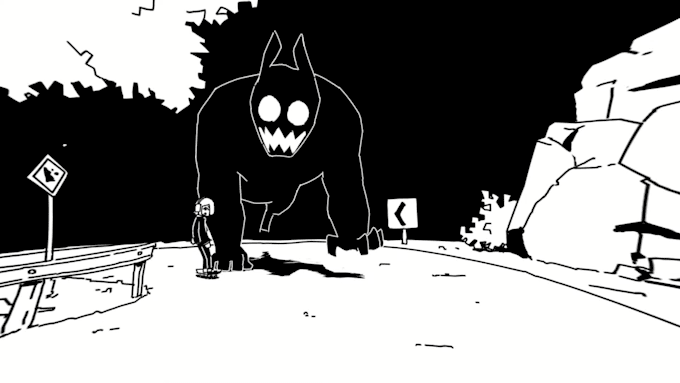 2d traditional frame by frame animation, black and white video, shadow ...