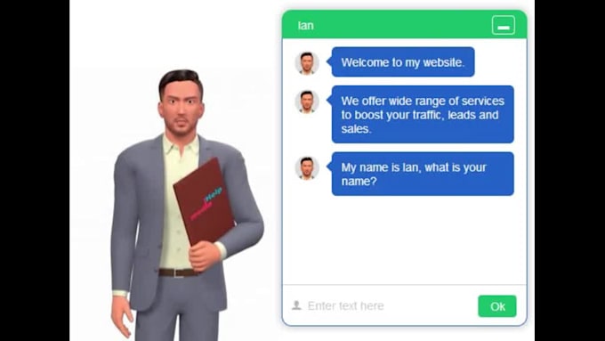 Create an auto chatbot with avatar for your web site by Iguardian365 ...