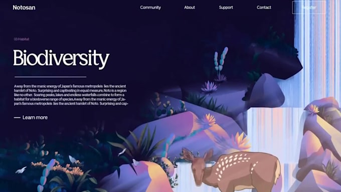 Do 3d animated website design, threejs 3d webgl infographics, spline animation