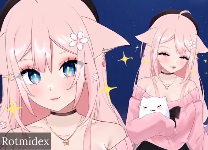 Draw live2d vtuber model custom vtuber model vtuber model design live2d ...