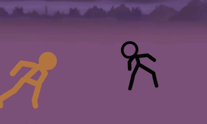 Stick figure stickman fighting animation, 2d flash cartoon character ...