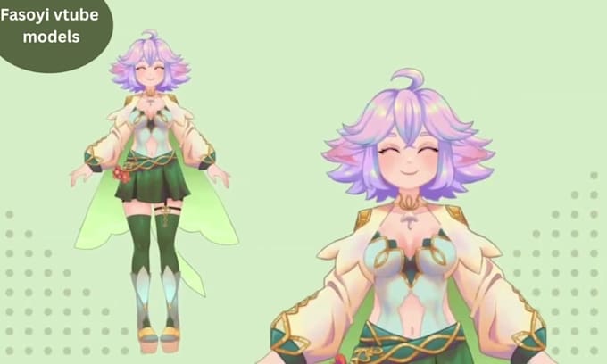 Do live2d rigging 2d vtuber model, facerig 3d vtuber model vtube oc by Fasoyi | Fiverr