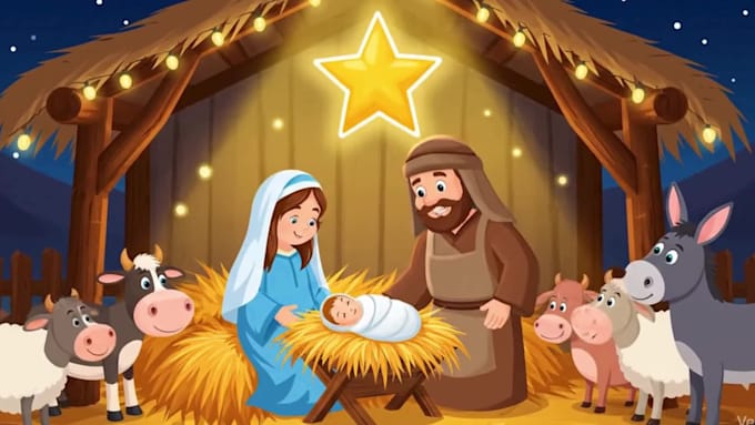 Do 3d bible story animation art jesus birth story runaway kling ai ...