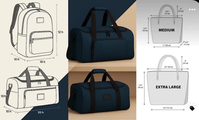 Create tech pack for bag duffle bag tech pack handbag tech pack ...