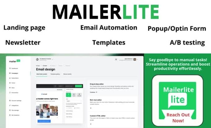 Design responsive mailerlite landing pages, email automation, and popup ...