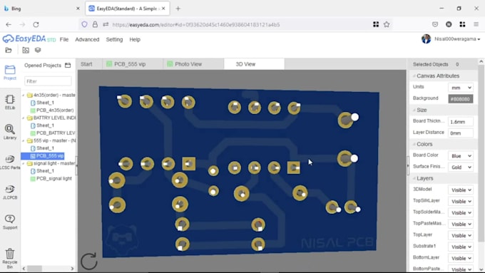 Designing pcb , gerber file according to the your schematic by Nisal_w ...