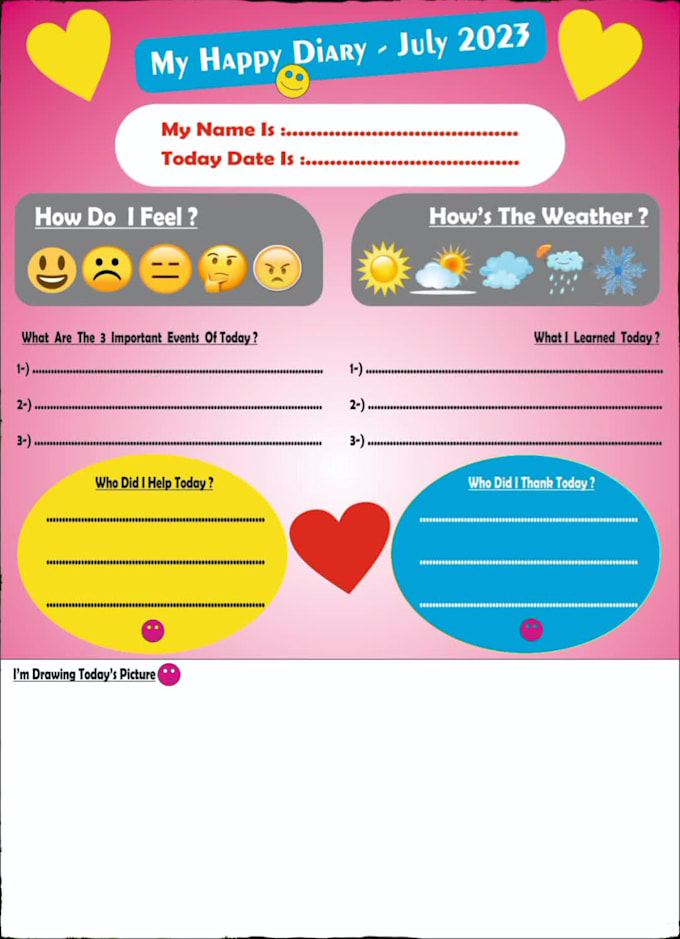 Kids diary, kids happy diary by Designeresra | Fiverr