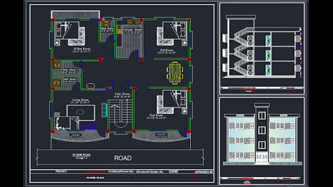 Do 2d architectural autocad drawing, blueprint,floorplan,elevations ...