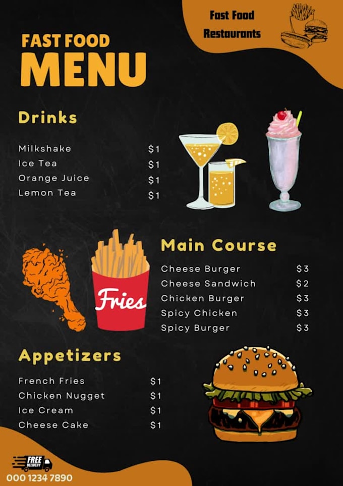 Design restaurant cafe bar menu, menu card digital food menu by ...