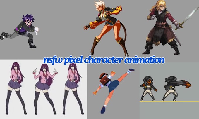 Create pixel art character, nsfw pixel art animation, rpg maker, sprite sheet by Timal_pixel ...