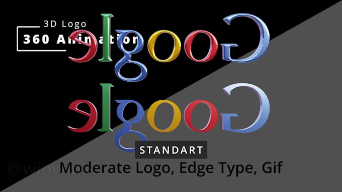 Create 3d logo 360 spinning animation transparent background by ...