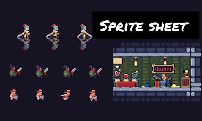 Animation de sprite sheet pixel sprite jeu rpg 2d pixel art