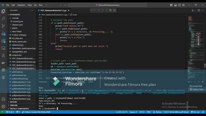 Proporcionar scripts de python para automatizar pdf, xml, xlsx, csv ...