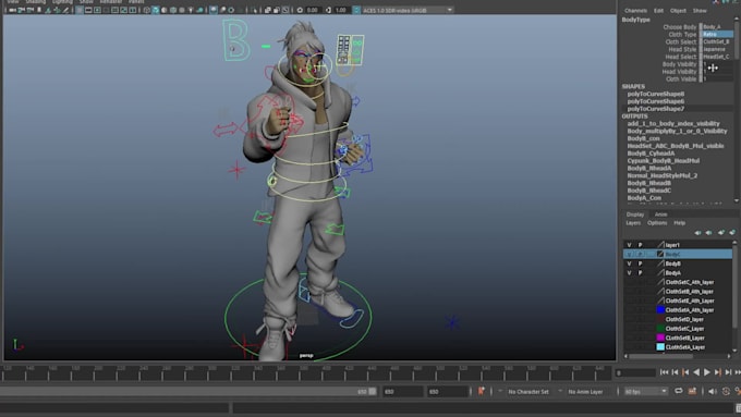 Custom rig for 3d character,eyes face rig,audio2face animation,maya modular rig by Brookerty ...