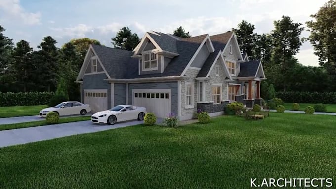 Do 3d home exterior modelling, architectural rendering, walkthrough animation by Oyeb_dave | Fiverr