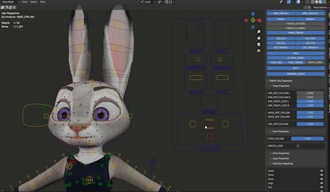 Fix 3d humanoid rig, nonhumanoid rigging, skeleton, claws, body rig ...