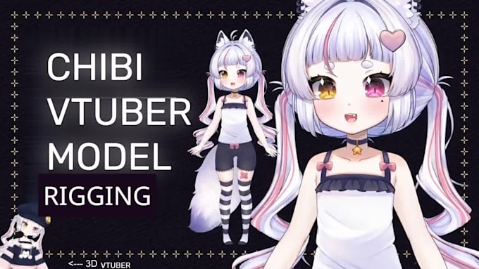 Draw and rig live2d chibi vtuber model twitch, anime art pngtuber for ...