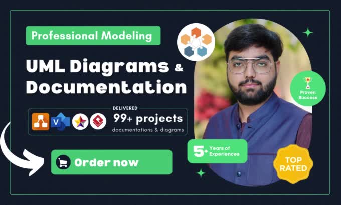 Do uml, use case, class, activity diagram and react js app by ...