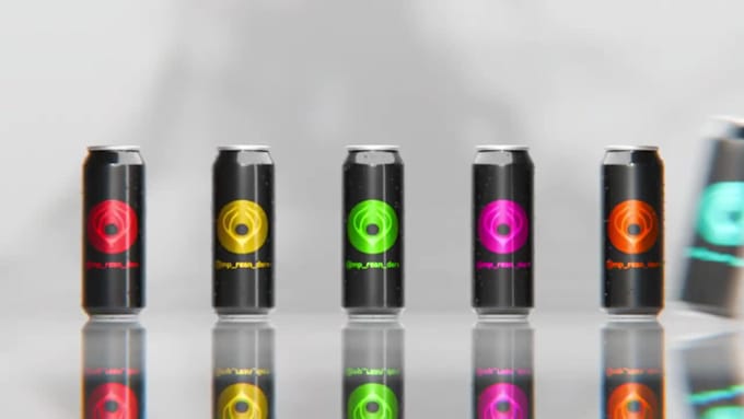 Do 3d animation for energy drink soda cans bottles 3d perfume bottle ...