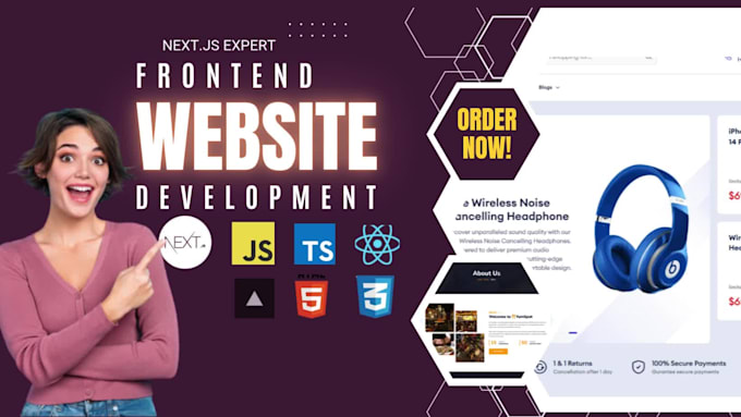 Develop modern nextjs frontend websites with tailwind css by Muskan ...