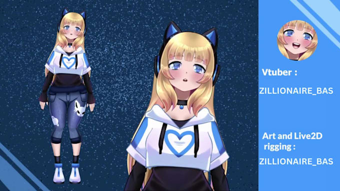 Design and rig 2d vtuber, live2d model, vtuber rigging, live2d rigging ...
