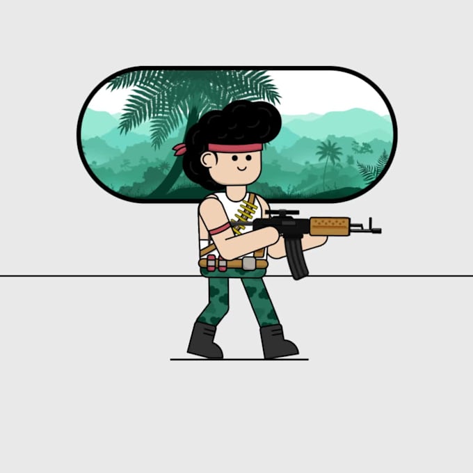 Make an animation rambo with my style by Paketmalem | Fiverr