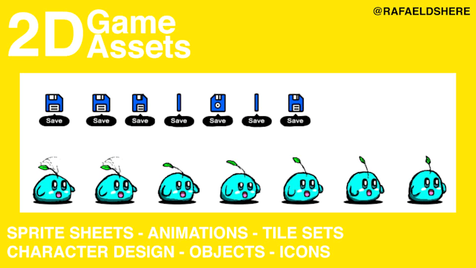 Draw 2d game assets spritesheet, icons, objects, animations by ...