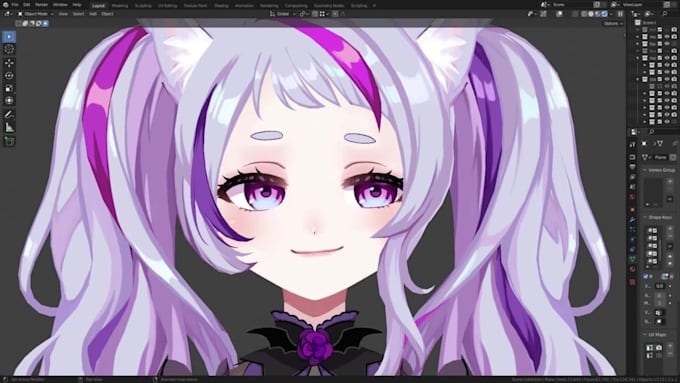 Design your 3d vrchat avatar rig 2d vtuber model furry avatar anime 2d ...