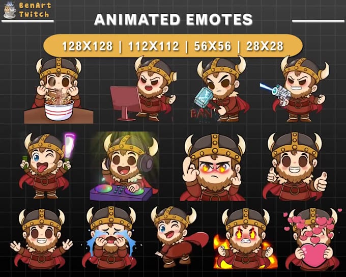 Draw twitch emotes, chibi emotes, animated emotes, vtuber emotes for ...