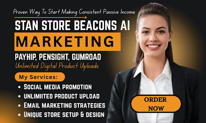 Stanstore design , payhip, pensight, beacon ai, gumroad , stanstore ...