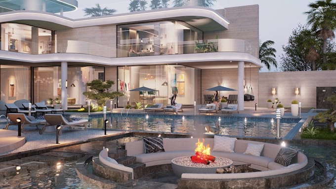 Create stunning architectural luxury villa walkthrough animations by Ketankachchwah | Fiverr