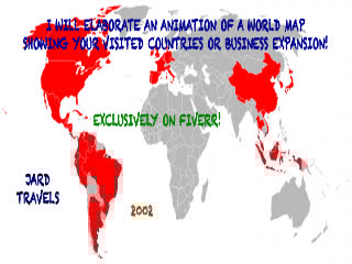 Create an animation of the world map by Travelwizard | Fiverr