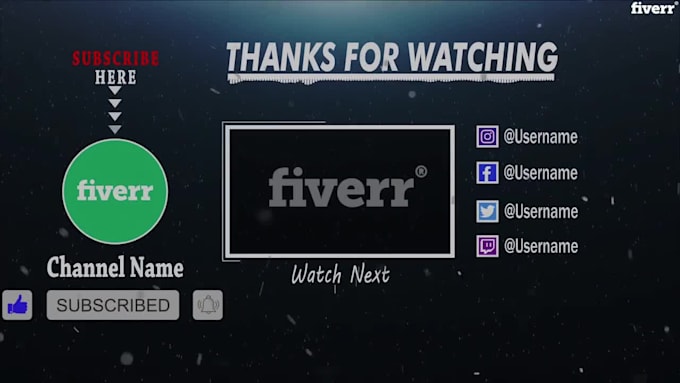 Do youtube end screen, outro, end card 12 hours delivery 4k by Adex ...