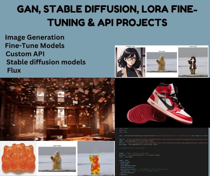 Do stable diffusion, flux, sd3 lora models, gan fine tuning and api projects by Zainabbibi08 ...